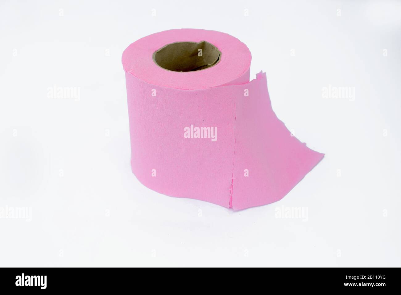 Portrait of a simple pink tissue paper placed over an isolated white ...