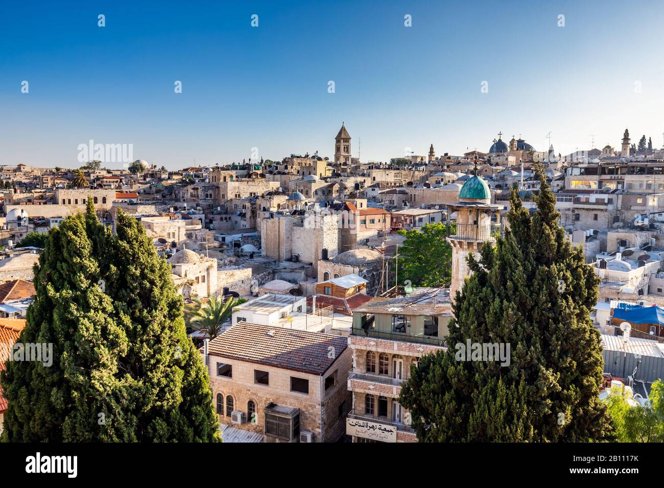 Jerusalem aerial western wall dome of the rock hi-res stock photography ...