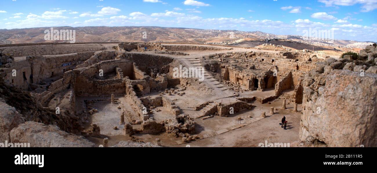 Herodion castle and temple ancient israel panorama Stock Photo - Alamy