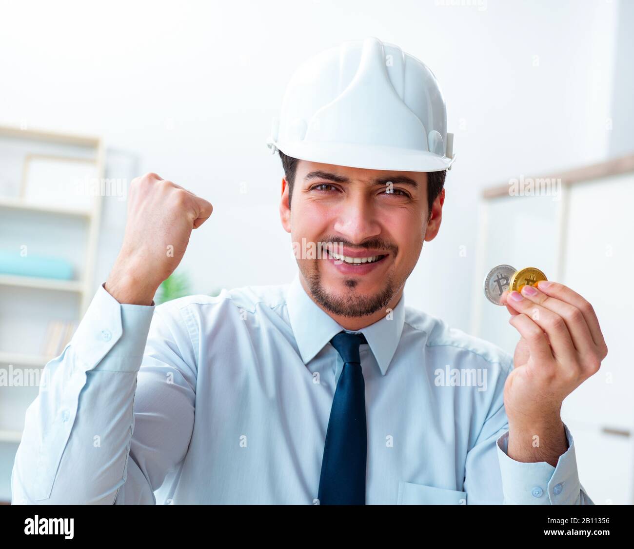 The man in bitcoin mining business concept Stock Photo - Alamy