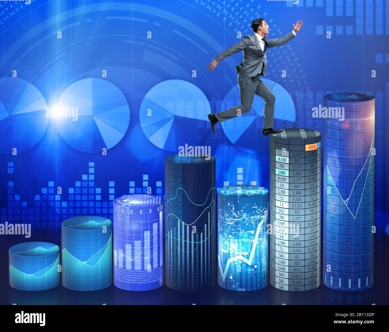 Businessman jumping over bar hi-res stock photography and images - Alamy