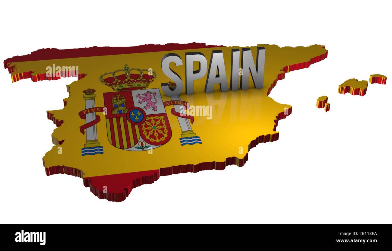 Render spain 3d map hi-res stock photography and images - Alamy