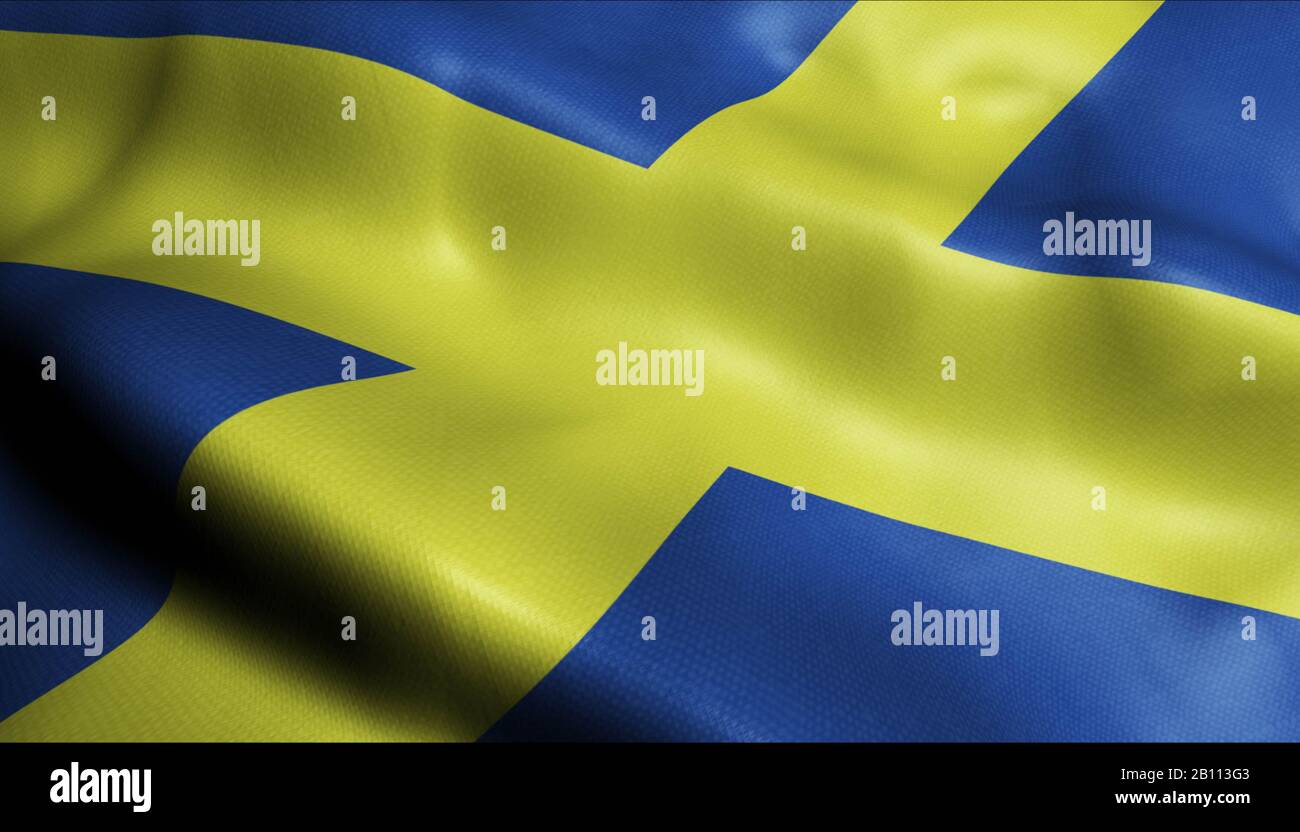 3D Waving United Kingdom City Flag of St Albans and District Closeup ...