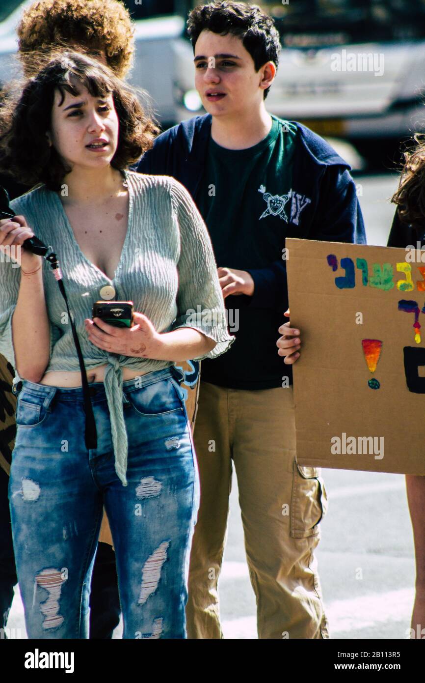 Tel Aviv Israel February 21, 2020 View of unidentified Israeli ...
