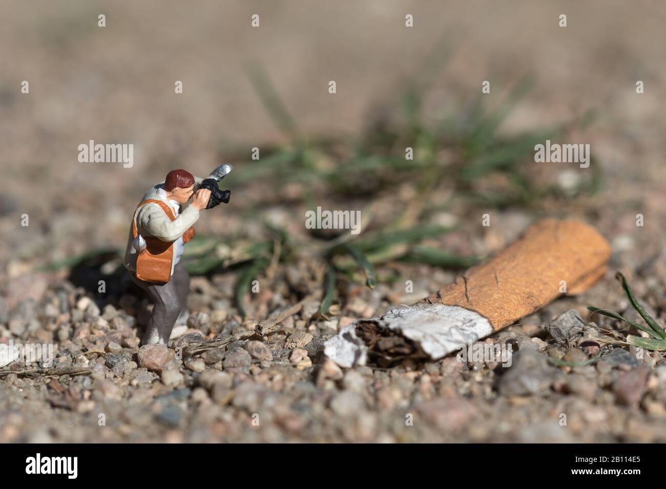 miniature photographer documents environmental pollution Stock Photo ...