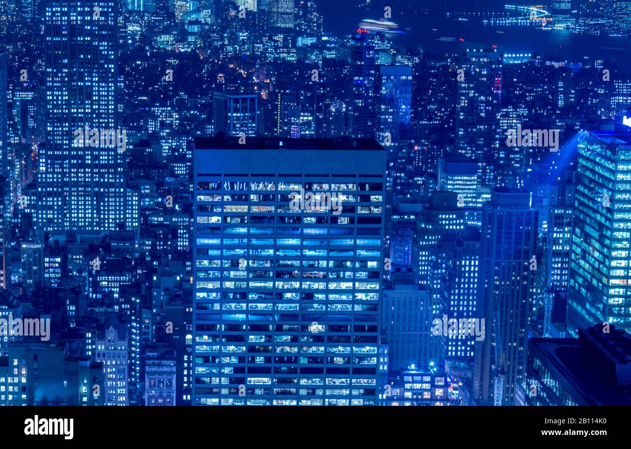 The view of new york manhattan during sunset hours Stock Photo - Alamy