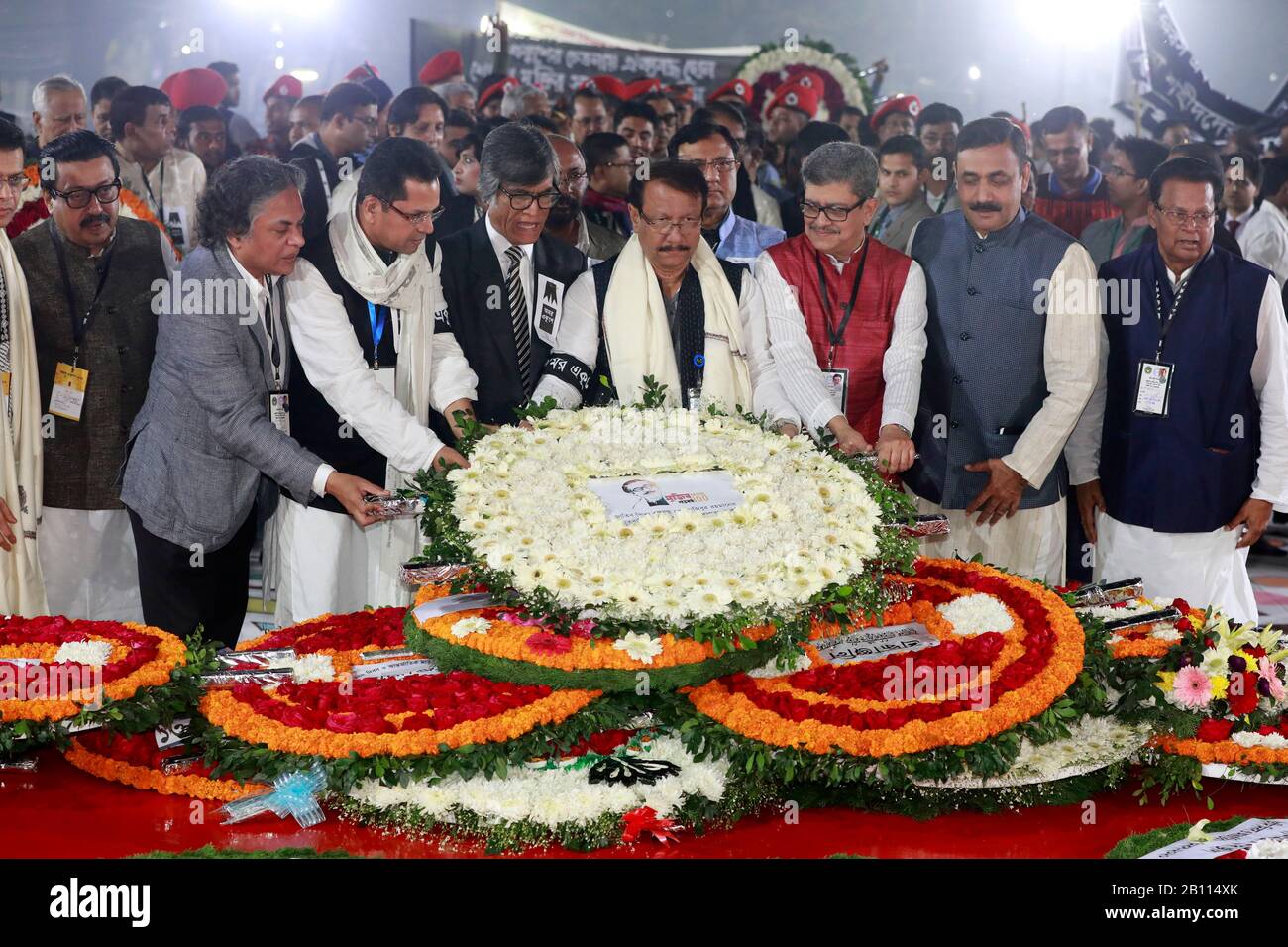 Dhaka, Bangladesh - February 21, 2020: Different organisations paying ...