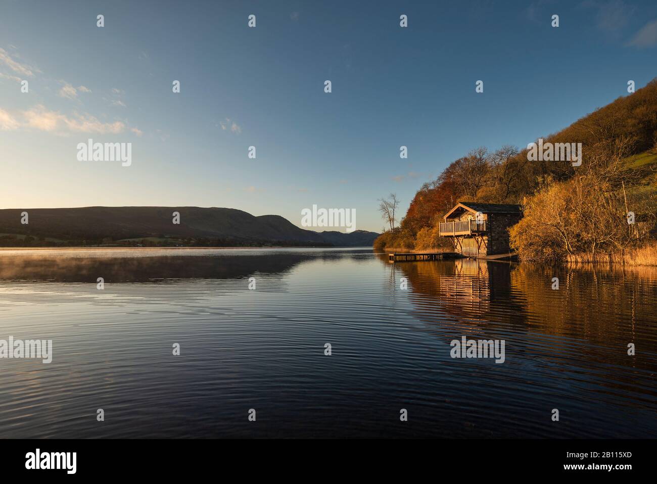 Stunning sunrise Autumn Fall landscape image of Ullswater in Lake ...