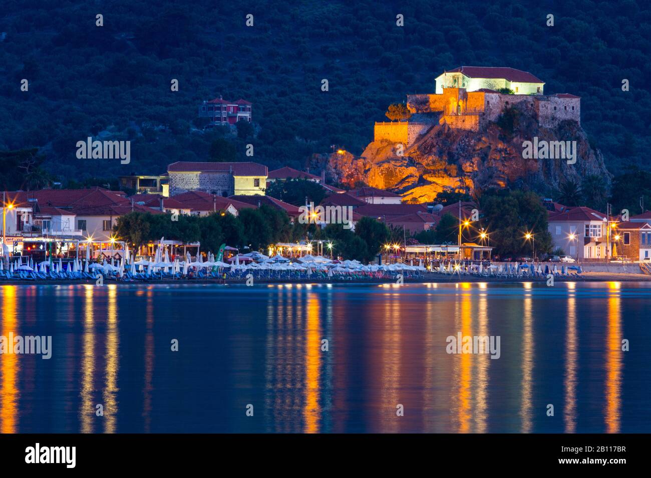Petra at night, Greece, Lesbos, Petra Stock Photo - Alamy