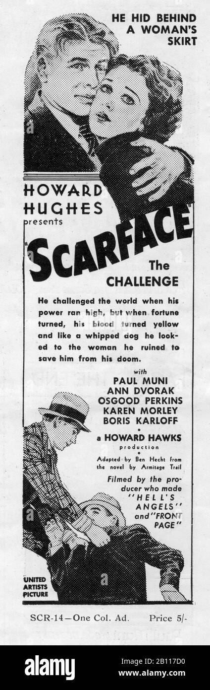 PAUL MUNI as Tony Camonte and ANN DVORAK in SCARFACE 1932 directors ...