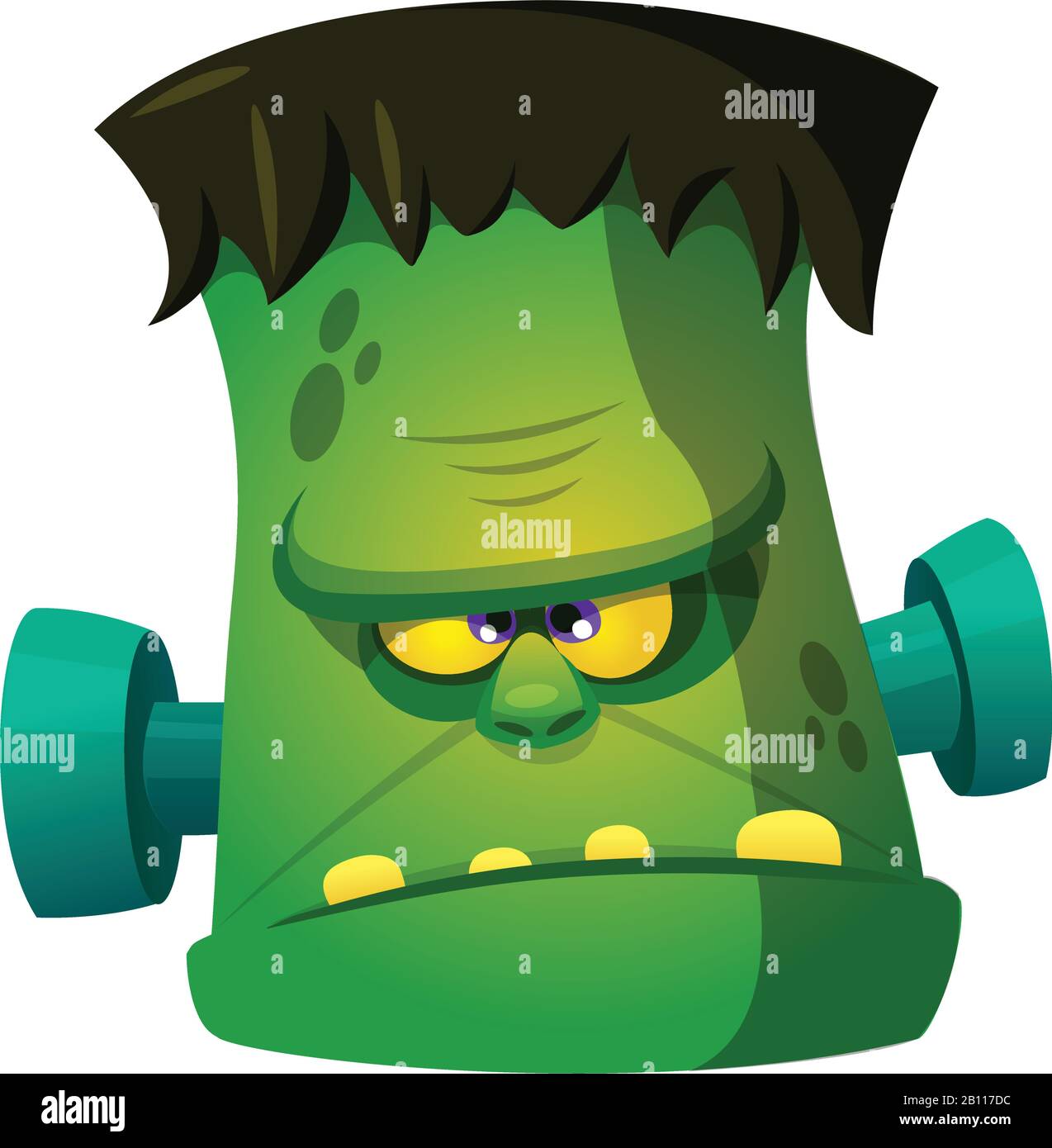 Halloween cartoon monster face. Avatar or icon of vector monster head ...