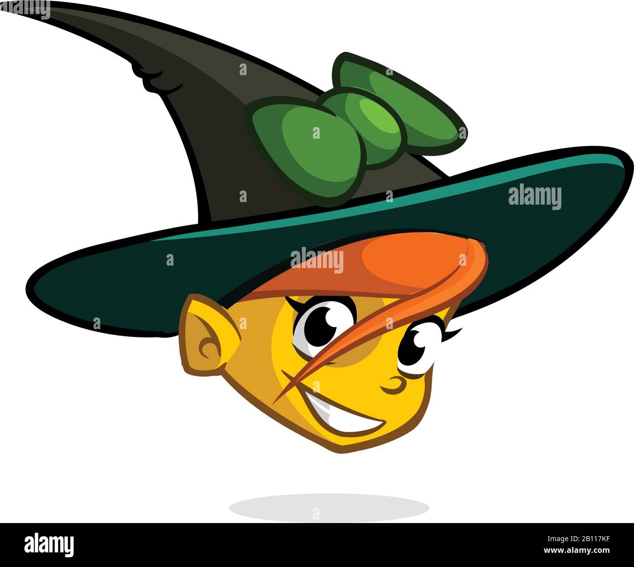 Cartoon witch face. Vector clip art illustration of Halloween witch ...