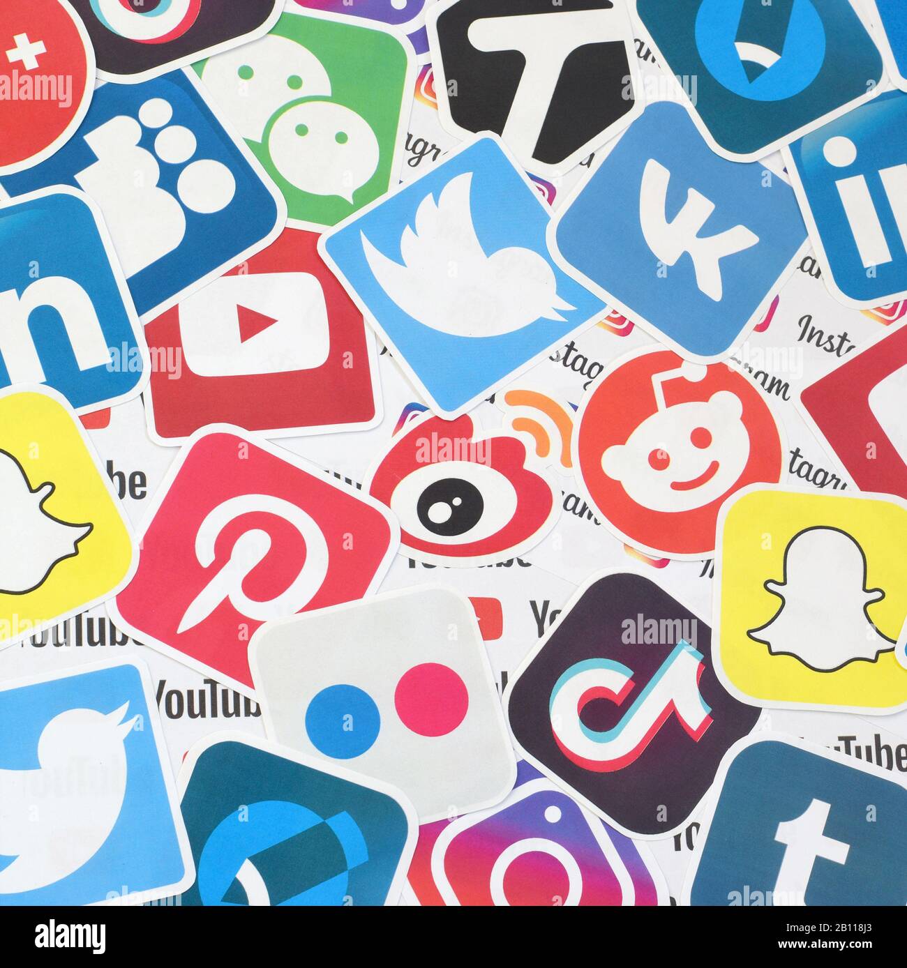 Social media logos banner hi-res stock photography and images - Alamy