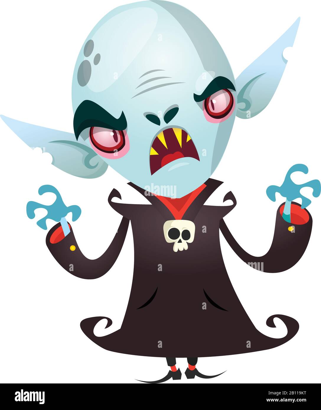 Cute cartoon vampire smiling. Vector illustration Stock Vector Image ...