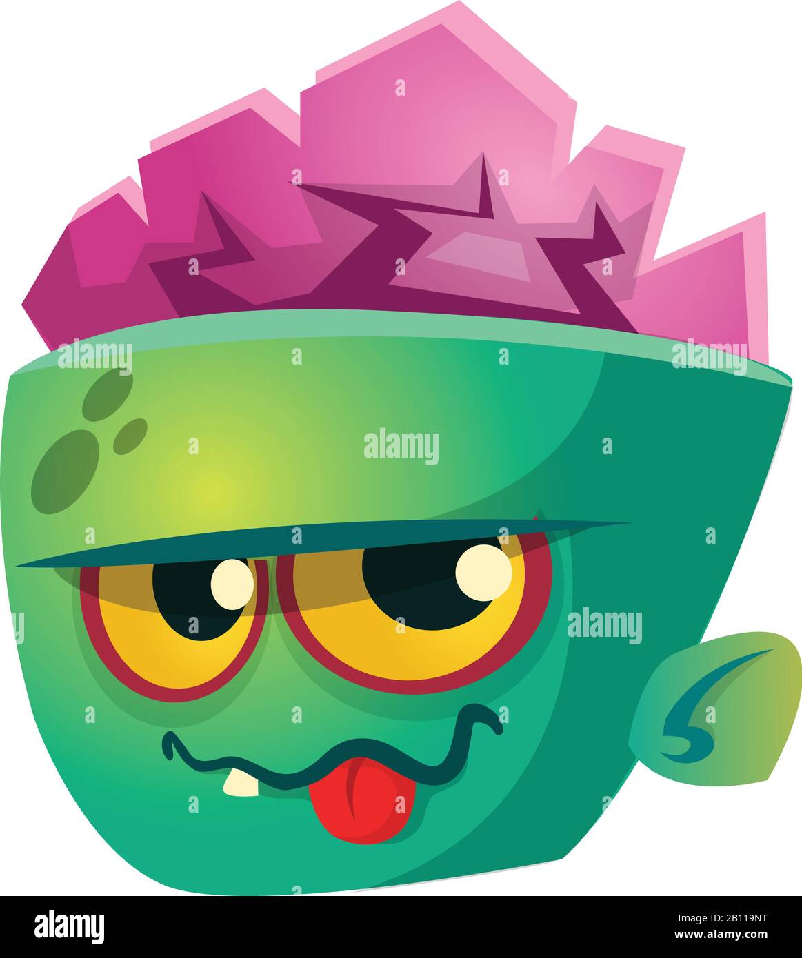 Funny Cartoon Zombie Head