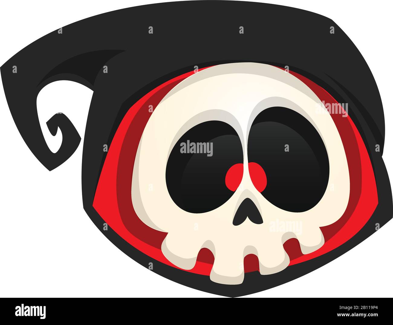 Cartoon death head icon. Halloween vector icon of death skull mascot ...