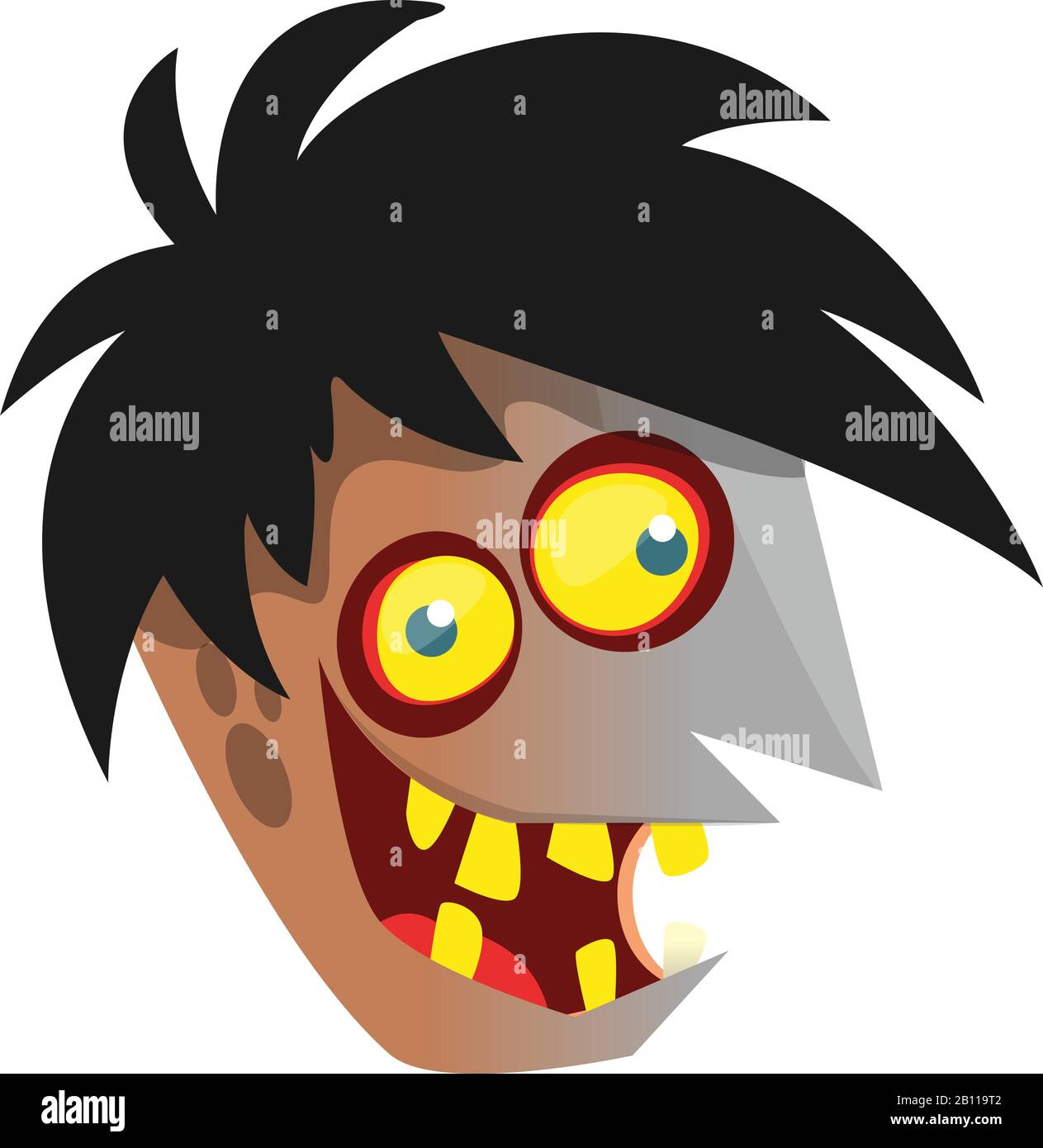 Cartoon zombie head. Halloween vector illustration Stock Vector Image ...