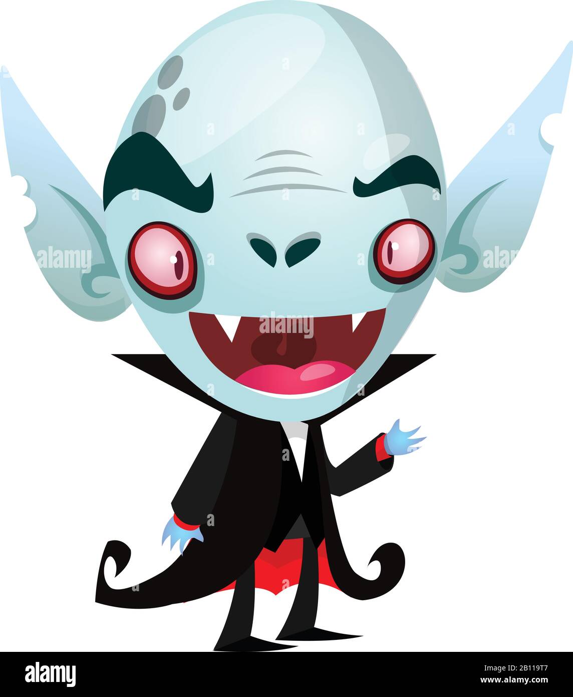 Cute cartoon vampire smiling. Vector illustration Stock Vector Image ...