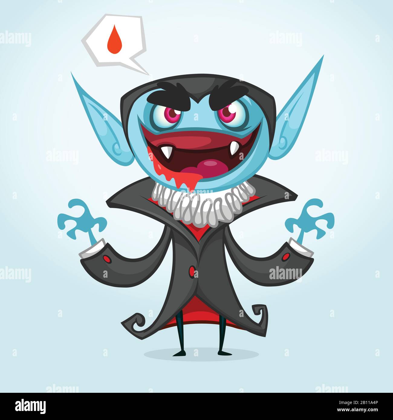 Cute cartoon vampire smiling. Vector illustration Stock Vector Image ...