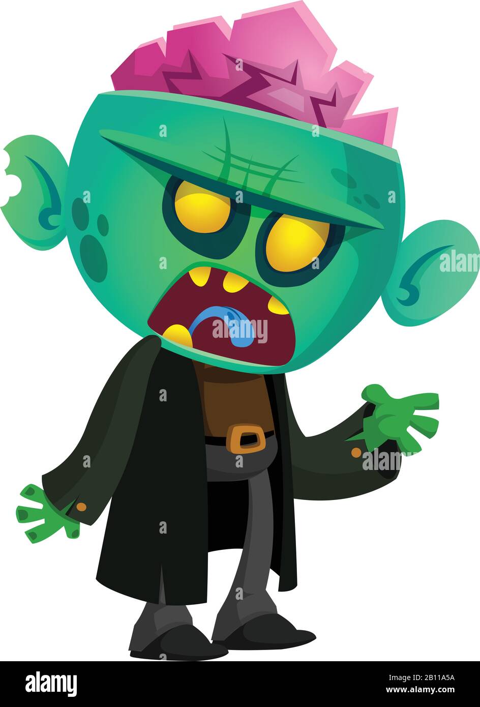 Cartoon zombie. Halloween vector illustration of walking dead Stock ...