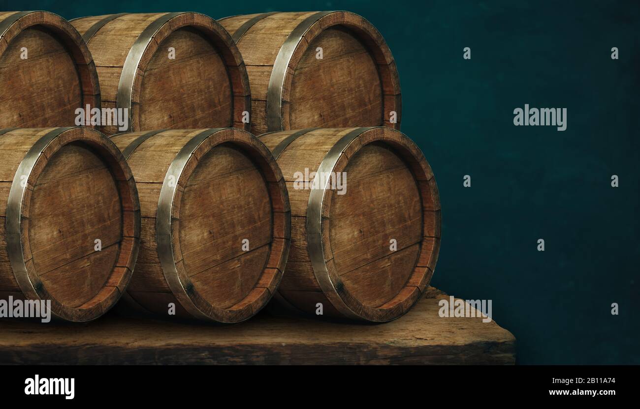 Beautiful wooden barrels pattern background for design Stock Photo - Alamy