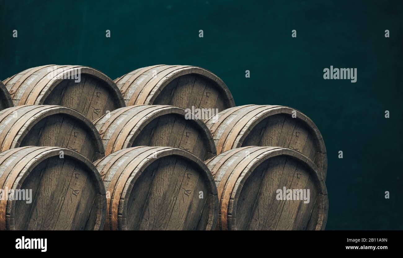 Beautiful wooden barrels pattern background for design Stock Photo - Alamy