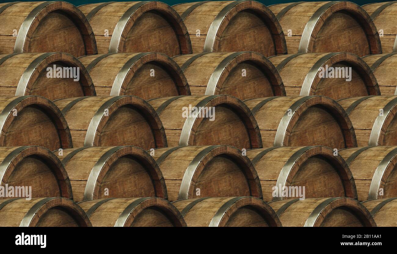 Beautiful wooden barrels pattern background for design Stock Photo - Alamy