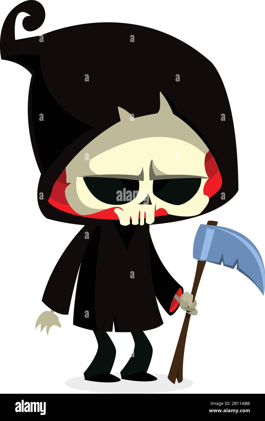 Vector illustration of cartoon death Halloween monster mascot isolated ...