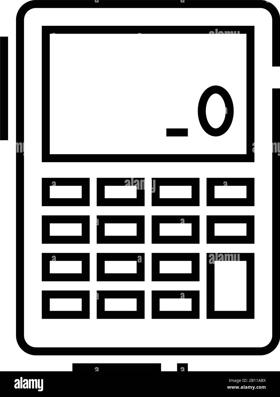 Calculating line icon, concept sign, outline vector illustration ...