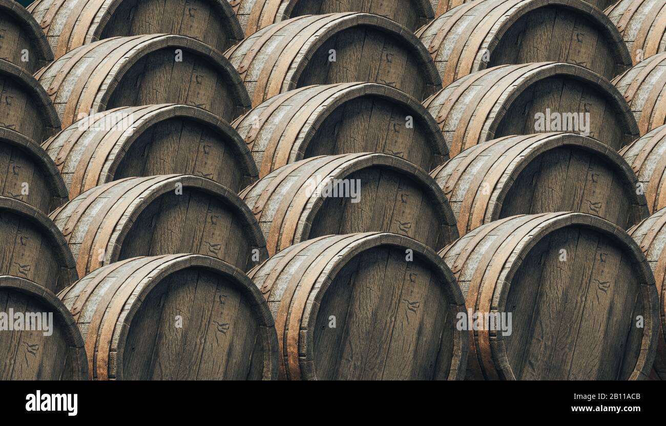 Beautiful wooden barrels pattern background for design Stock Photo - Alamy