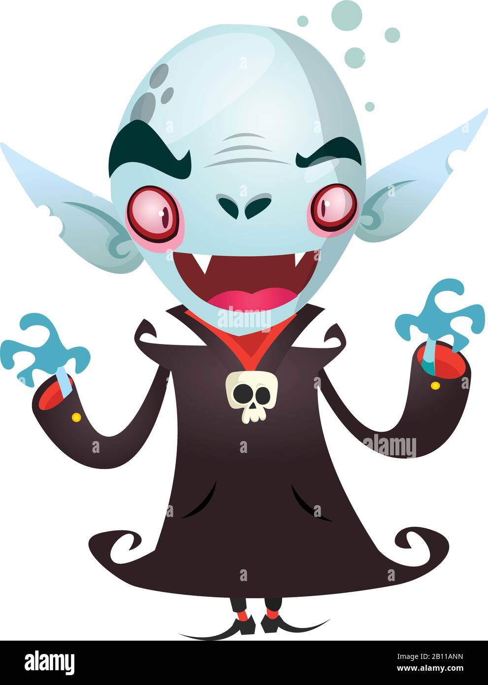 Cute cartoon vampire smiling. Vector illustration Stock Vector Image ...