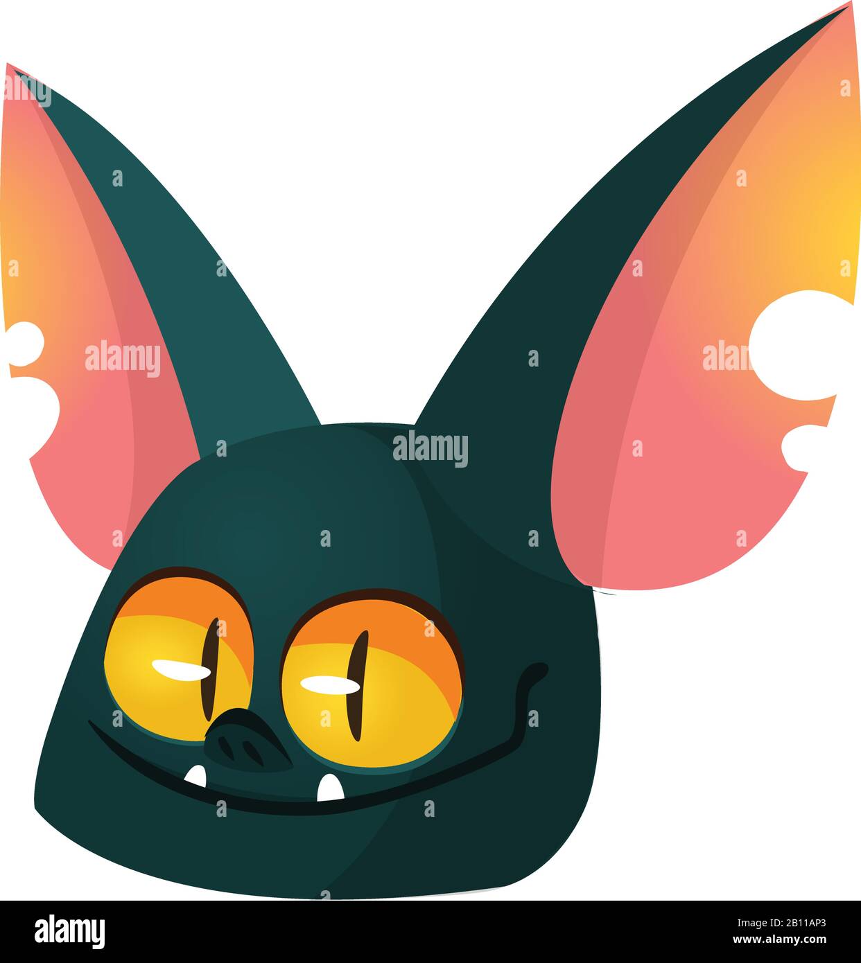 Cartoon bat head icon. Halloween vector bat vampire icon or avatar ...