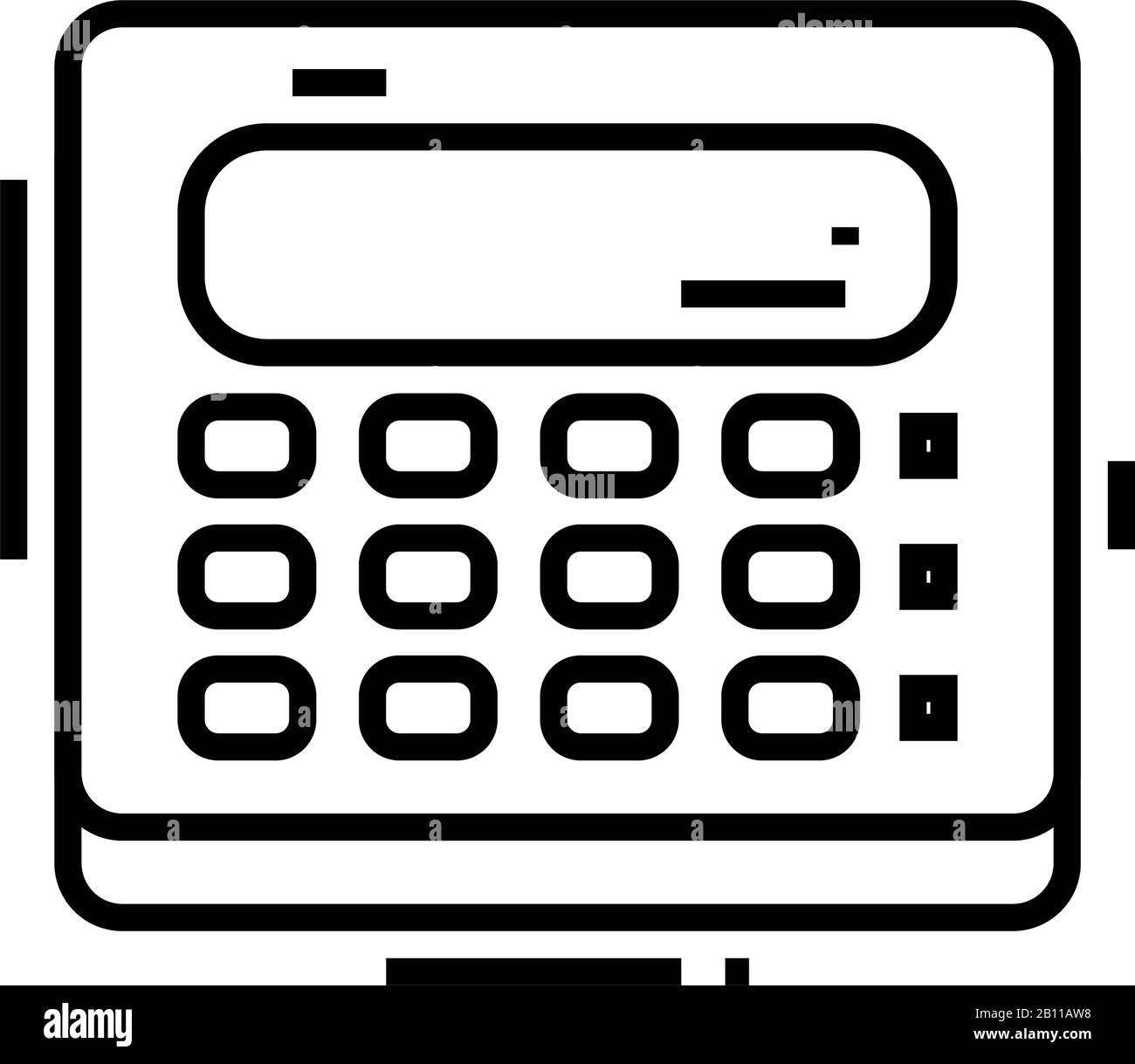 Calculating line icon, concept sign, outline vector illustration ...