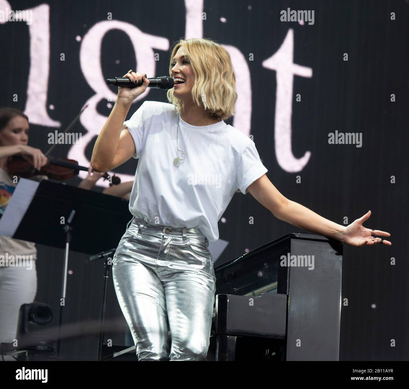 Delta Goodrem at Fire Fight Australia at the ANZ Stadium Sydney ...