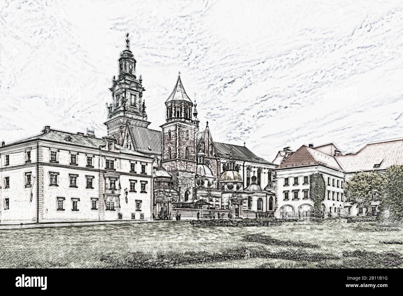The Wawel Castle is the former residence of Polish kings in Krakow and ...