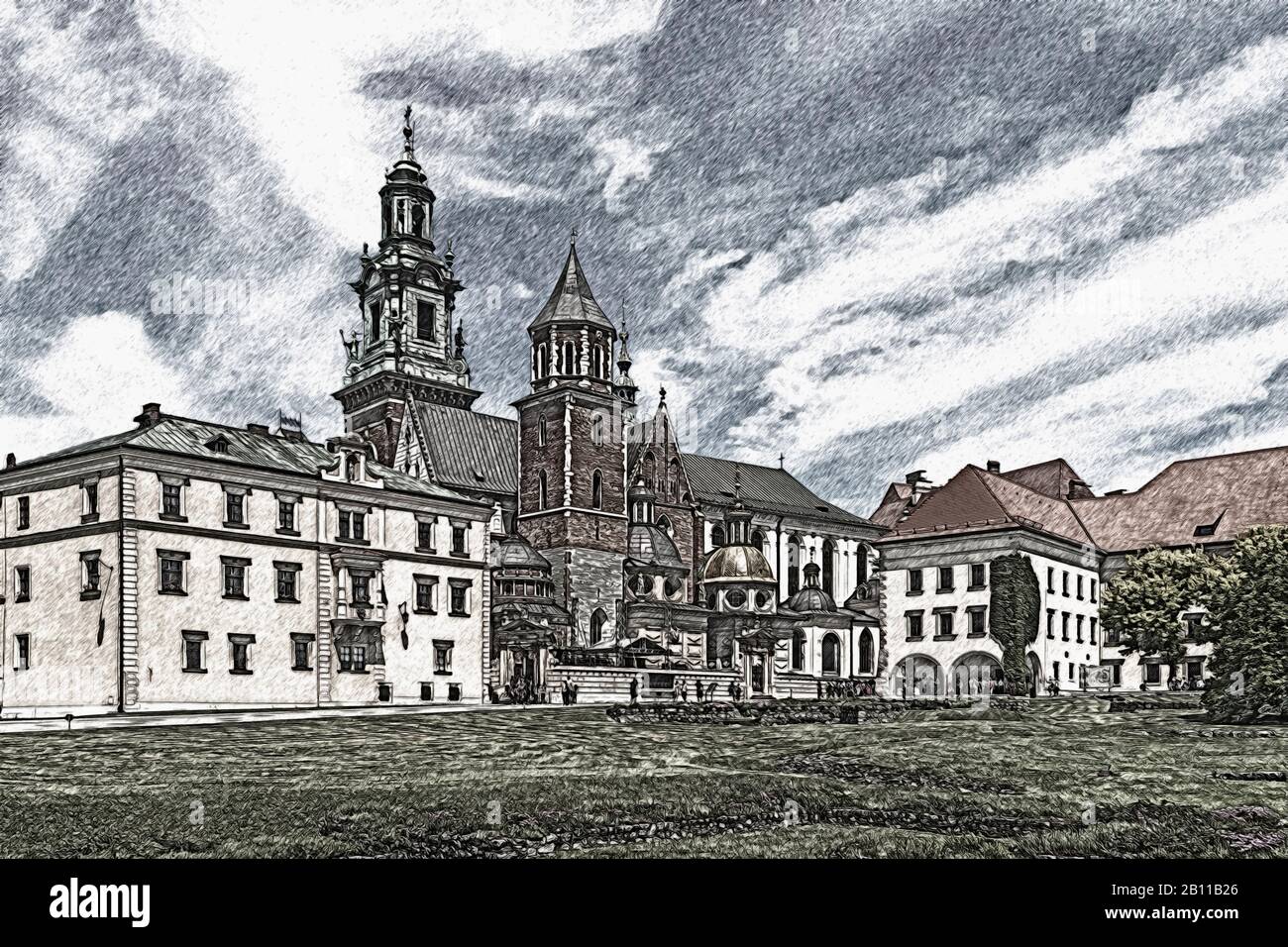 The Wawel Castle is the former residence of Polish kings in Krakow and ...