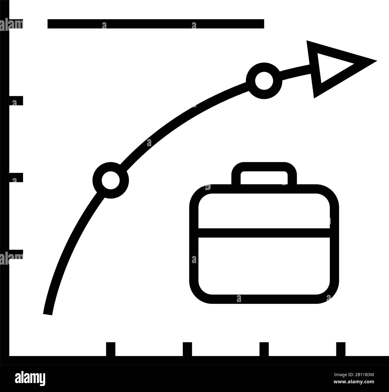 Business rising line icon, concept sign, outline vector illustration ...