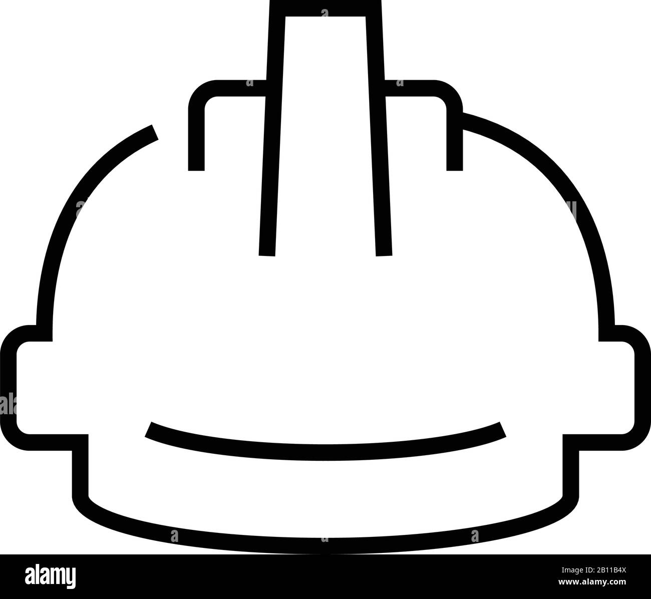 Builder helmet line icon, concept sign, outline vector illustration ...