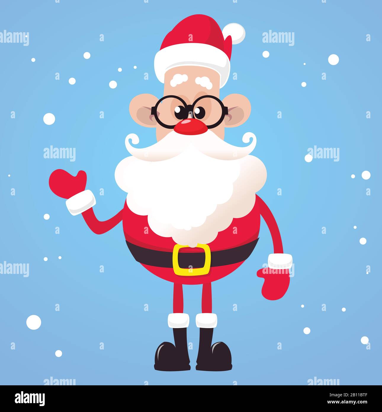 Funny cartoon Santa claus character design isolated . Vector Christmas ...