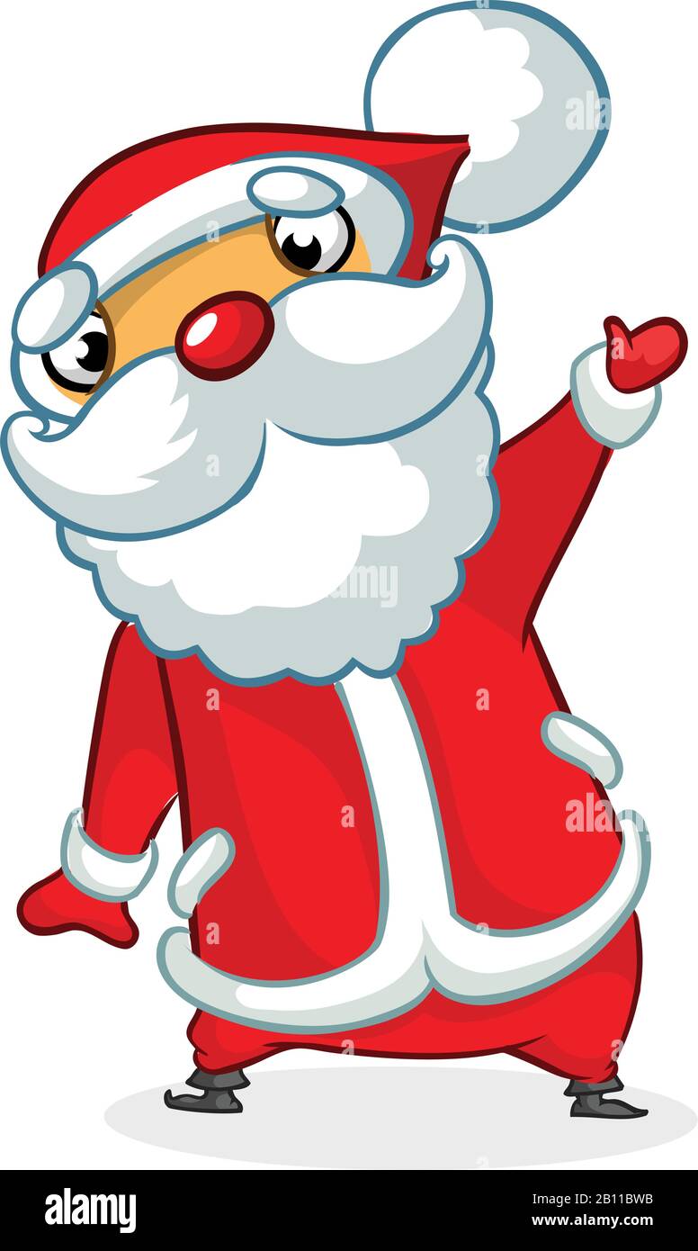 Funny cartoon Santa claus character design isolated . Vector Christmas ...