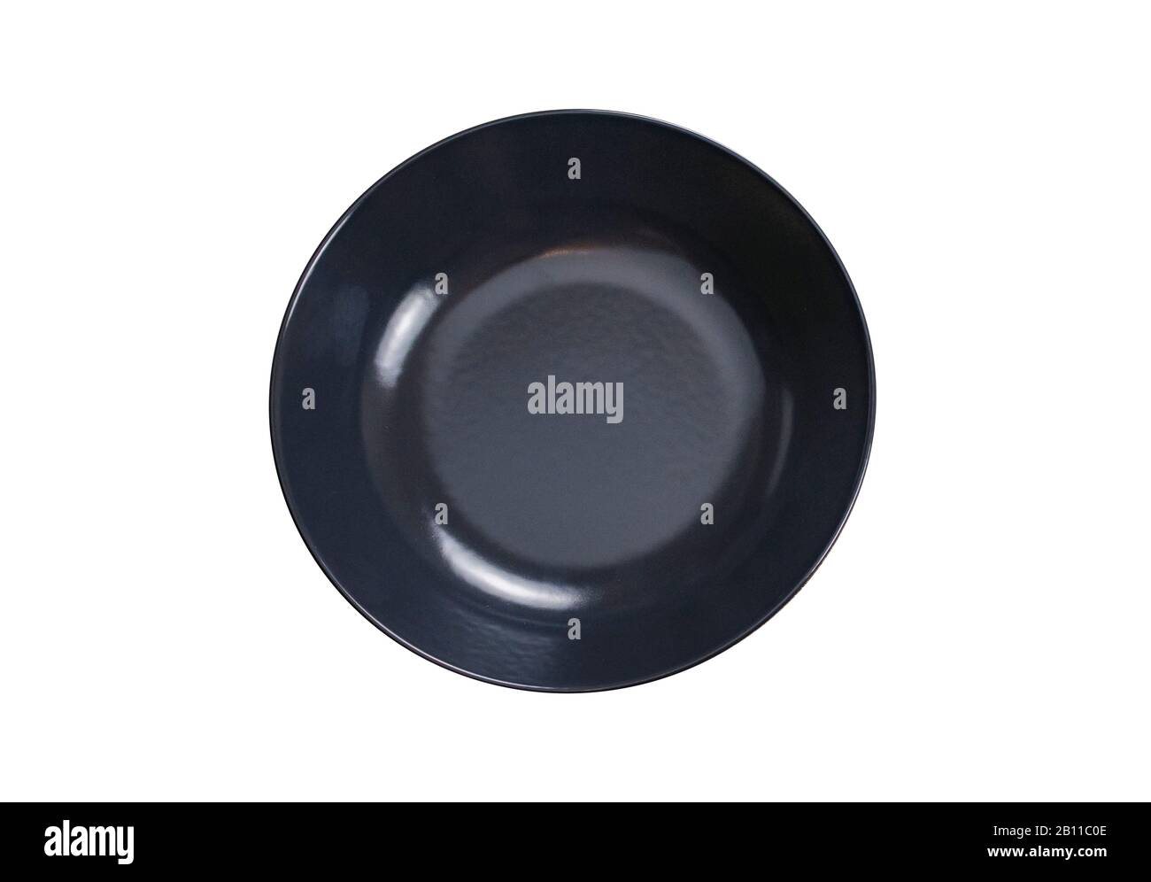 Dark colored circle shaped plates on isolated background, food mockup ...