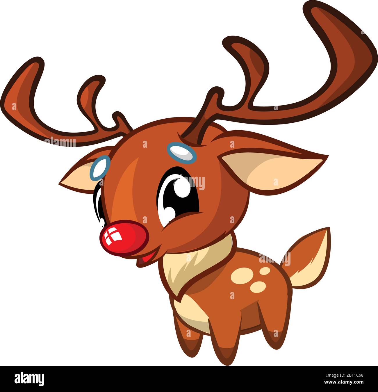illustration of a happy cartoon Christmas Reindeer . Vector character ...