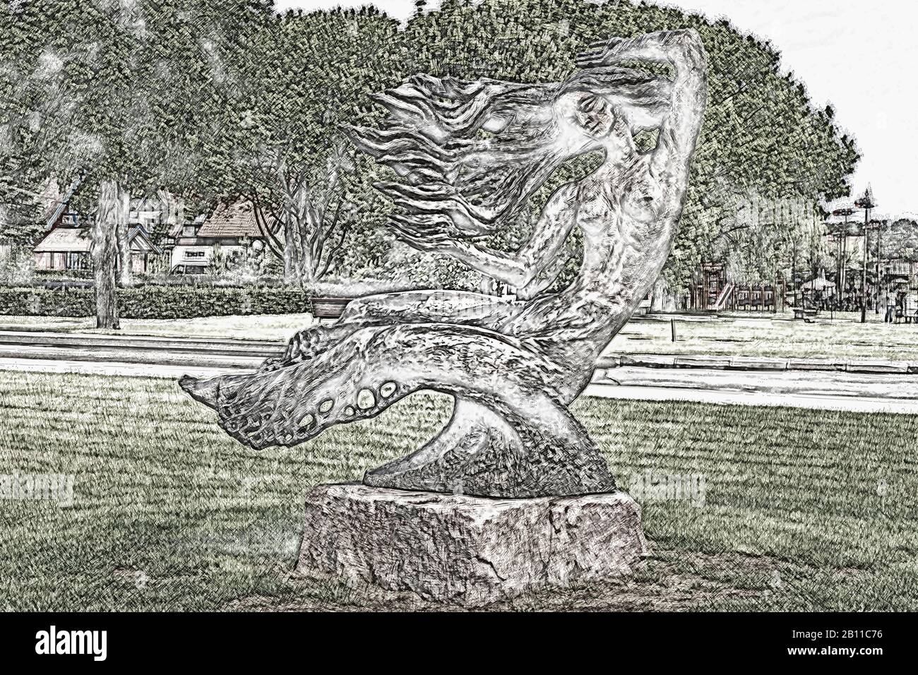 The Bronze Sculpture of Neringa was created in 2013 by sculptor Juozas ...