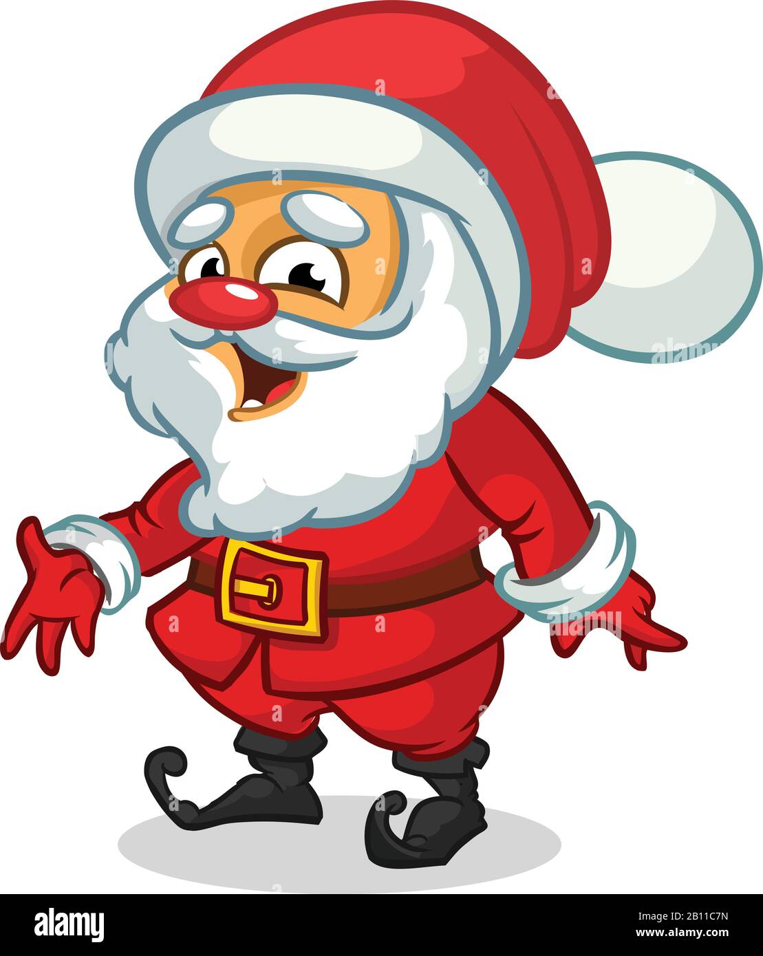 Funny cartoon Santa claus character design isolated . Vector Christmas ...