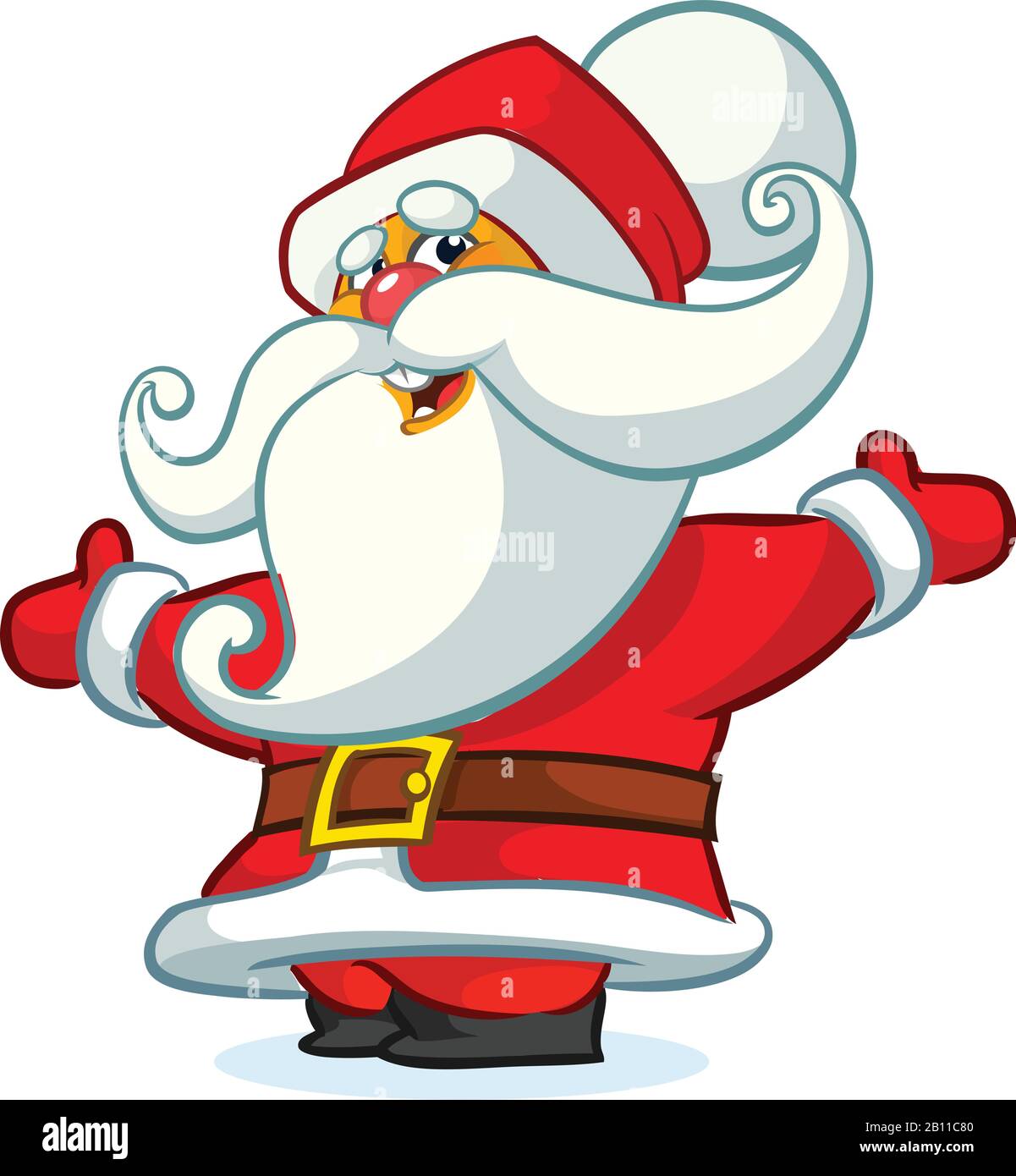 Funny cartoon Santa claus character design isolated . Vector Christmas ...