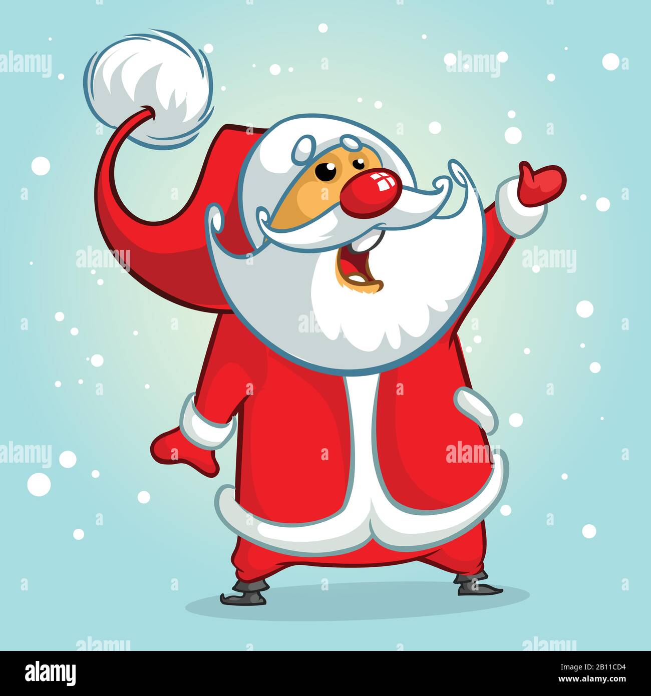 Funny cartoon Santa claus character design isolated . Vector Christmas ...
