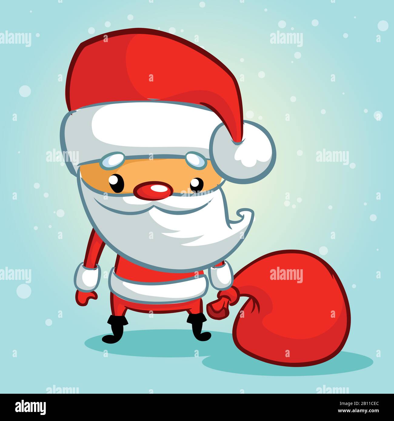 Funny cartoon Santa claus character design isolated . Vector Christmas ...