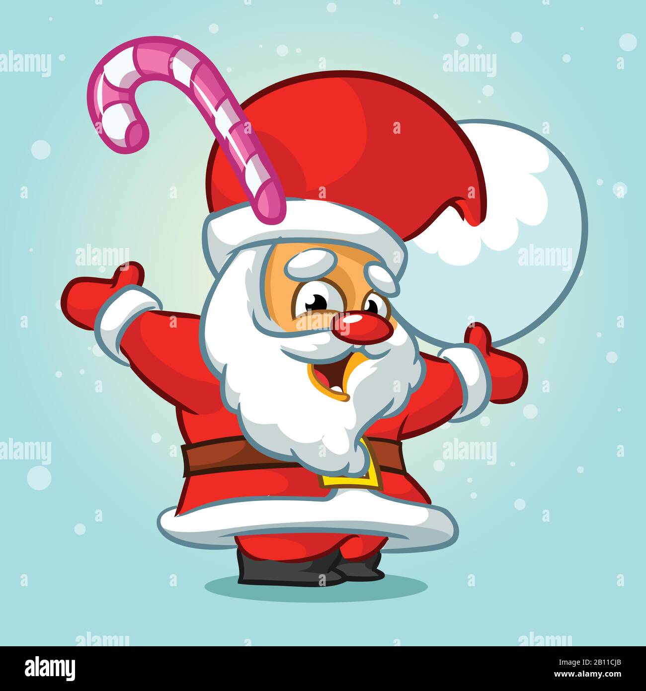 Funny cartoon Santa claus character design isolated . Vector Christmas ...