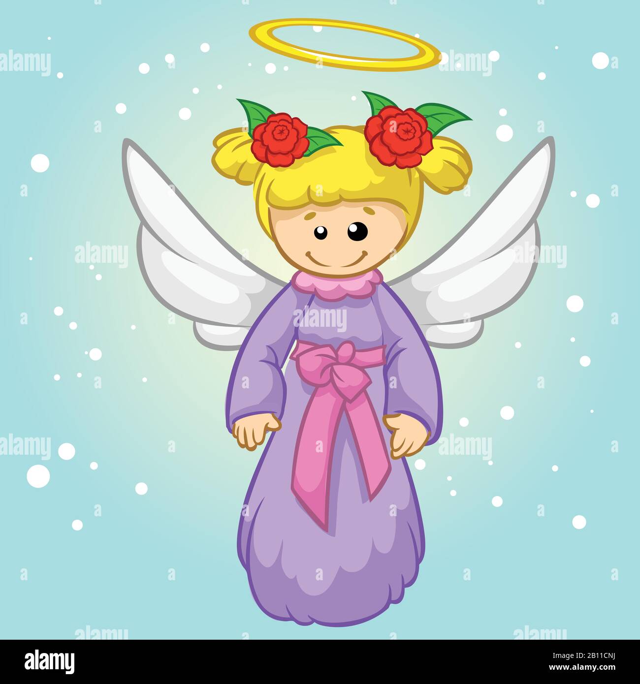 Vector illustration cute Christmas flying angel character Stock Vector ...