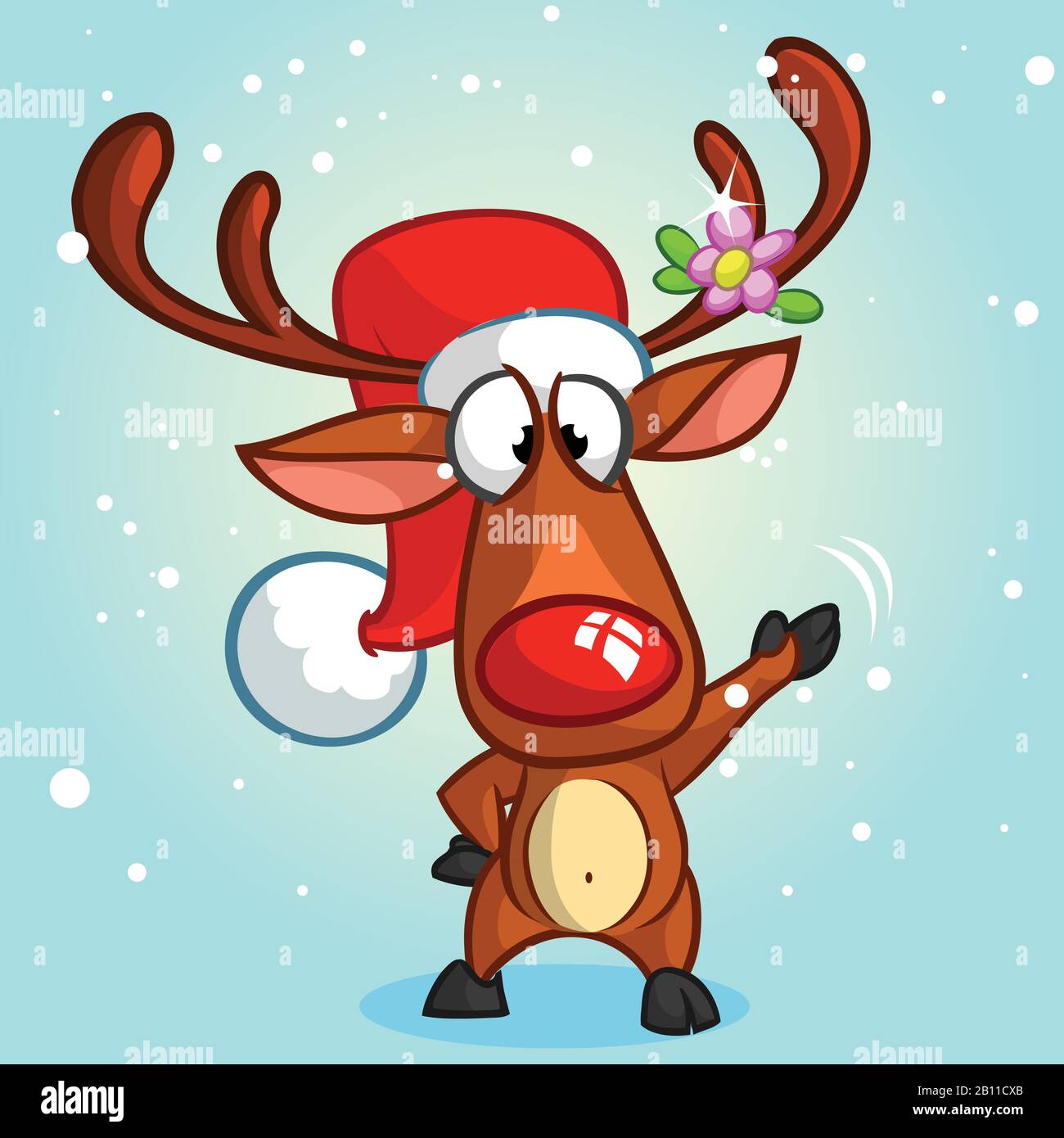 Rudolph the red nosed reindeer hat Stock Vector Images - Alamy